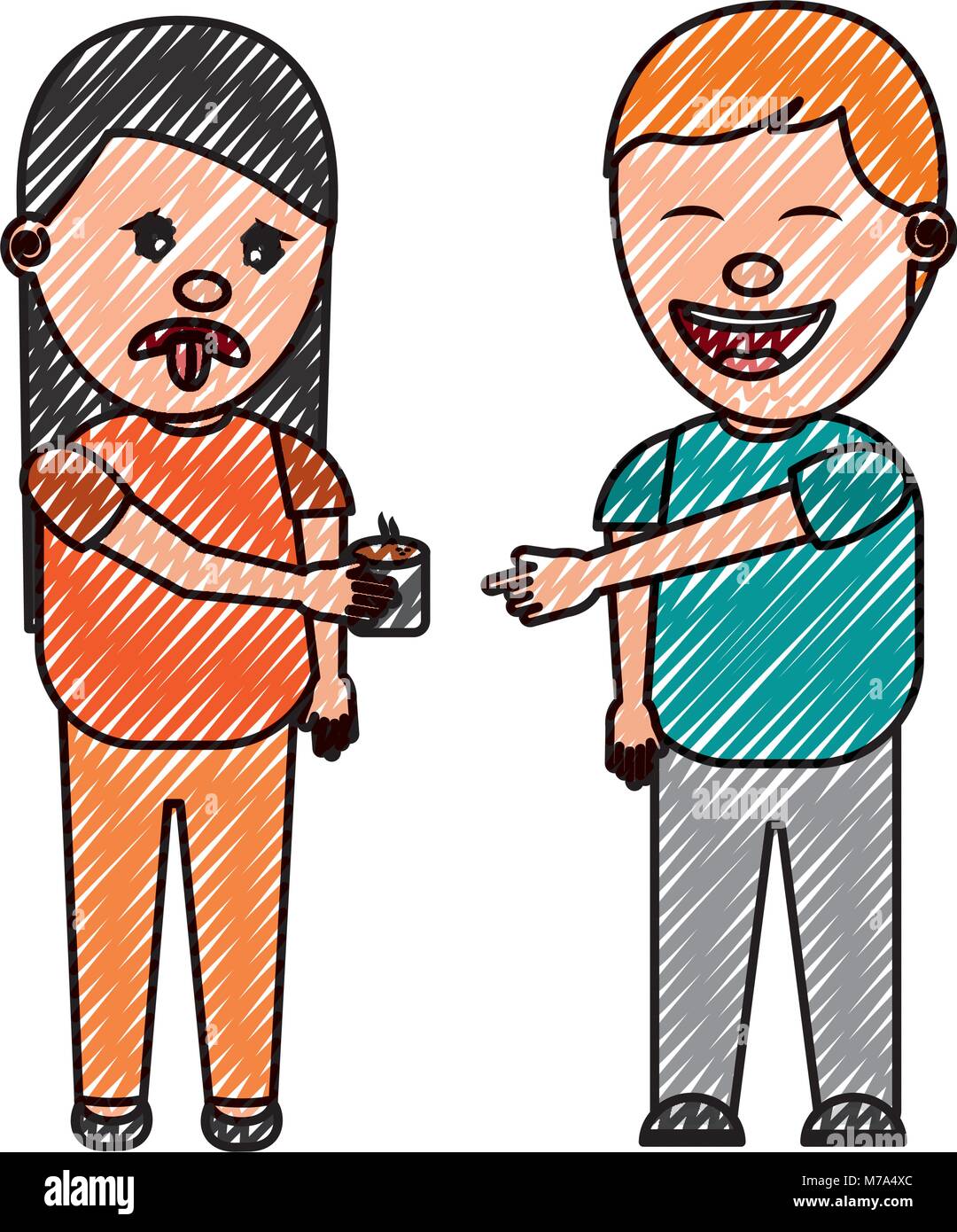 Prank man woman Stock Vector Images - Alamy