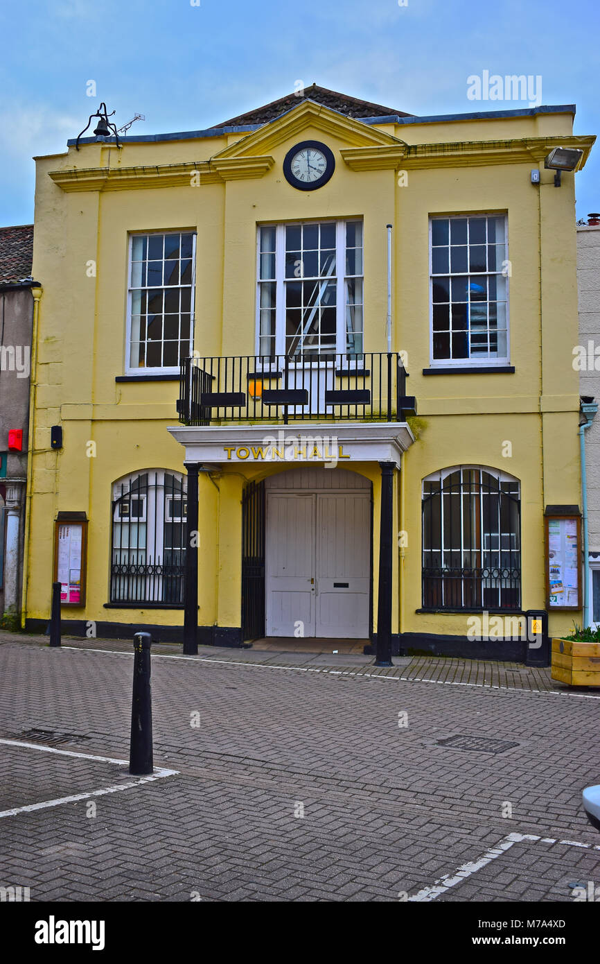 Axbridge Town Hall located in the medieval square in the centre of the ...