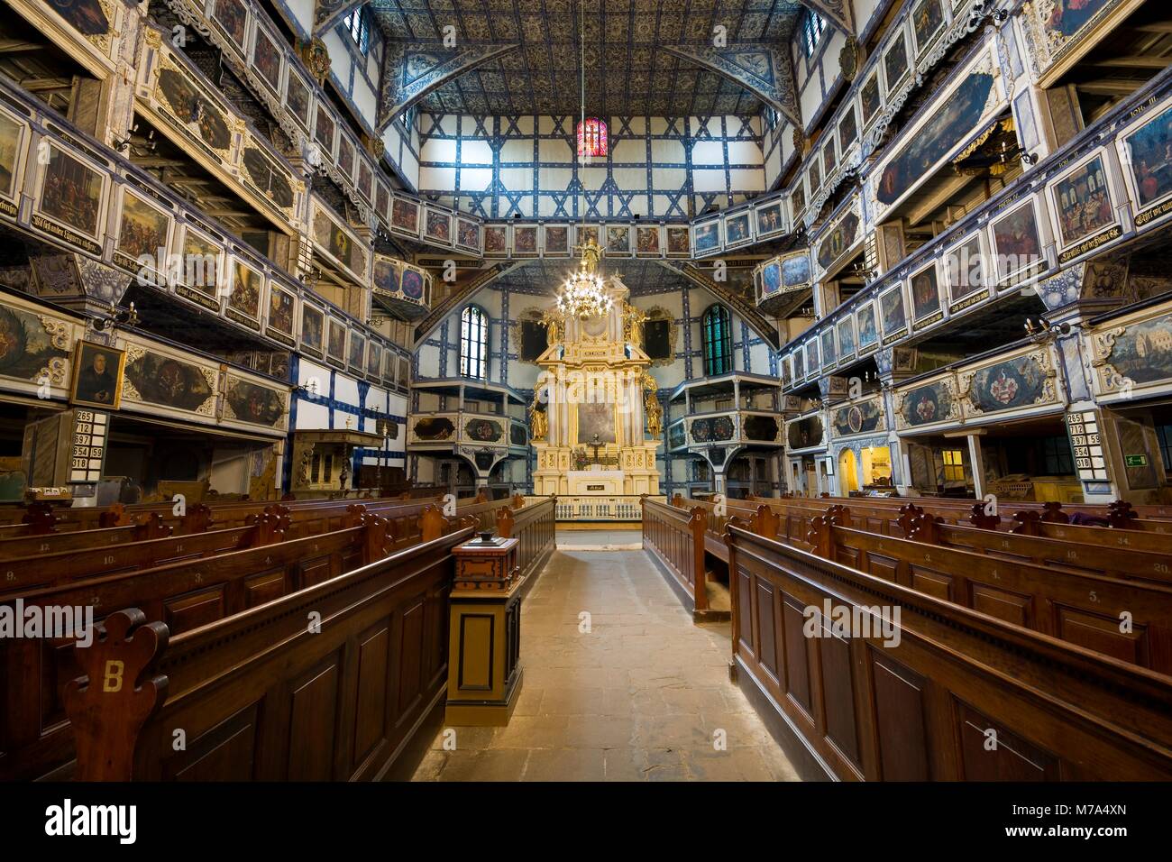 JAWOR, POLAND - JULY 05, 2017: Interior of the Protestant Church of ...