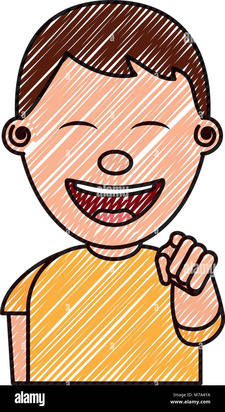portrait of happy young teenager boy smiling pointing with finger Stock ...