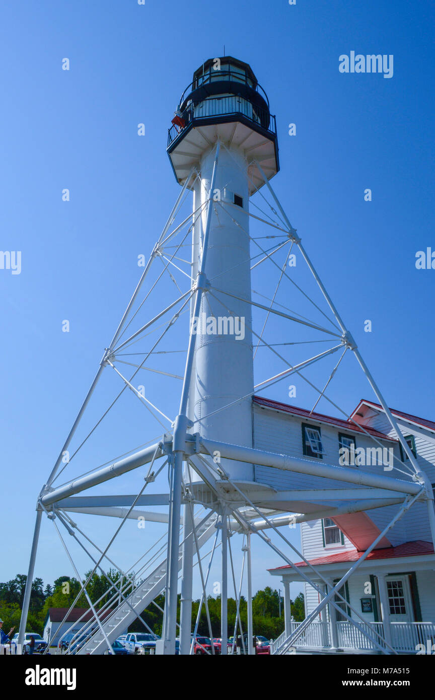 Lighthouse at Whitefish Point, michigan Stock Photo - Alamy