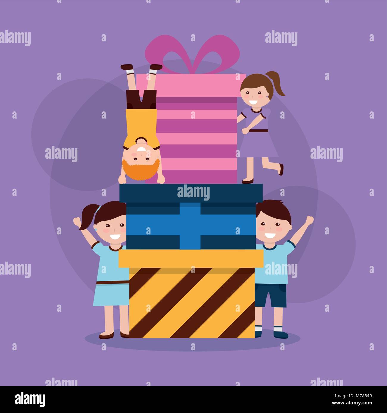 happy kids cartoon Stock Vector Image & Art - Alamy