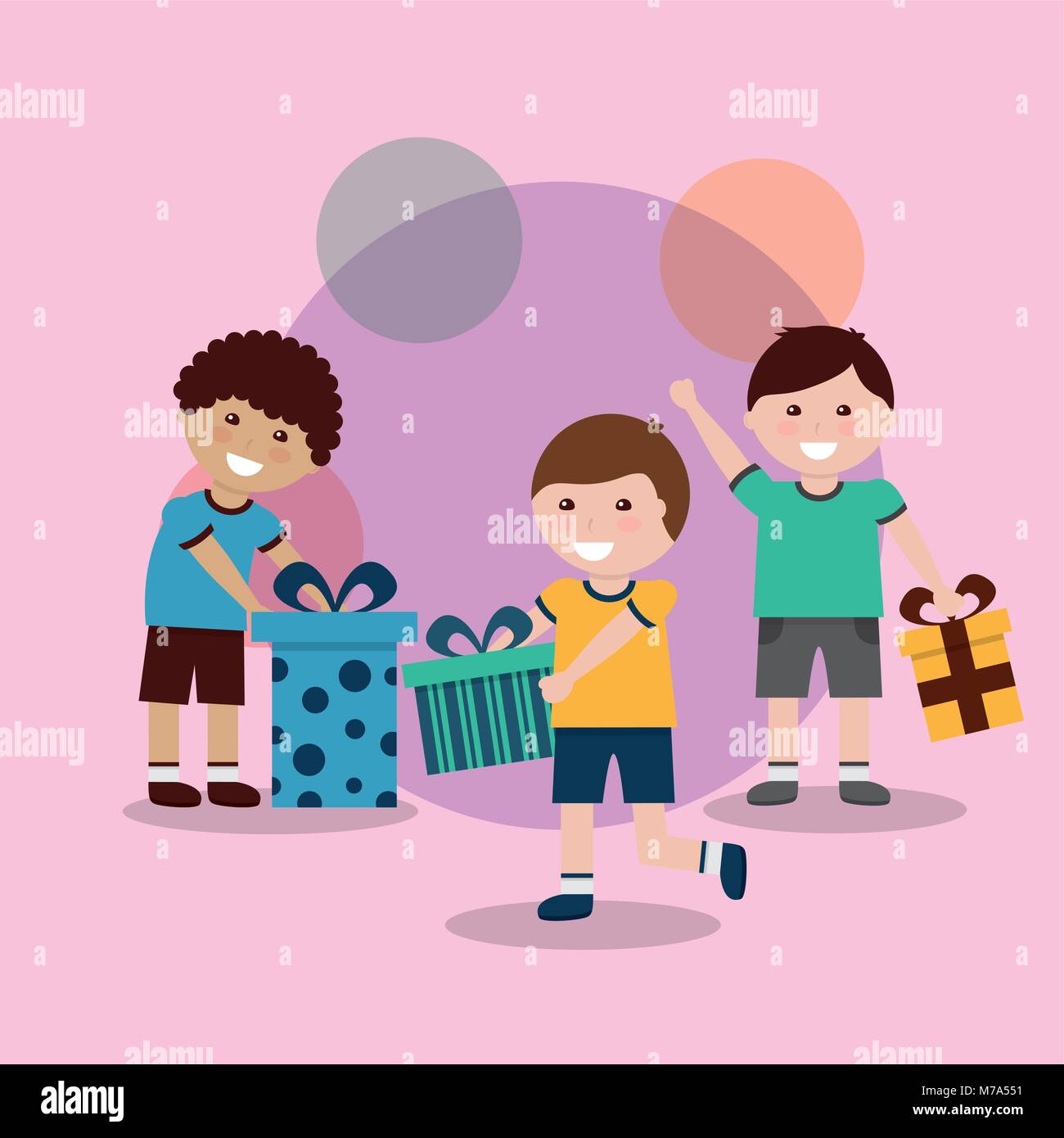 happy kids cartoon Stock Vector Image & Art - Alamy