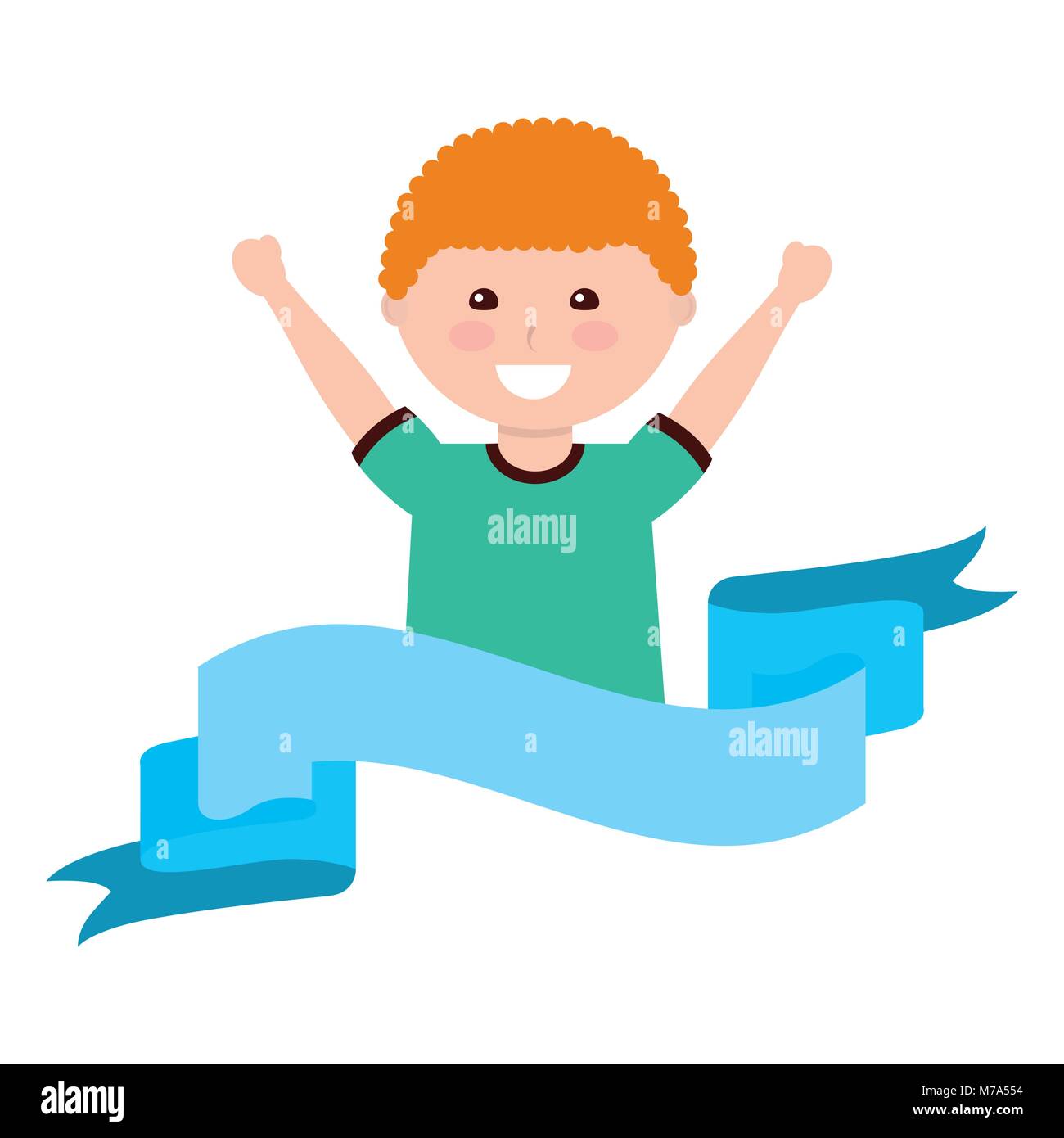 happy cartoon boy raising hands Stock Vector Image & Art - Alamy