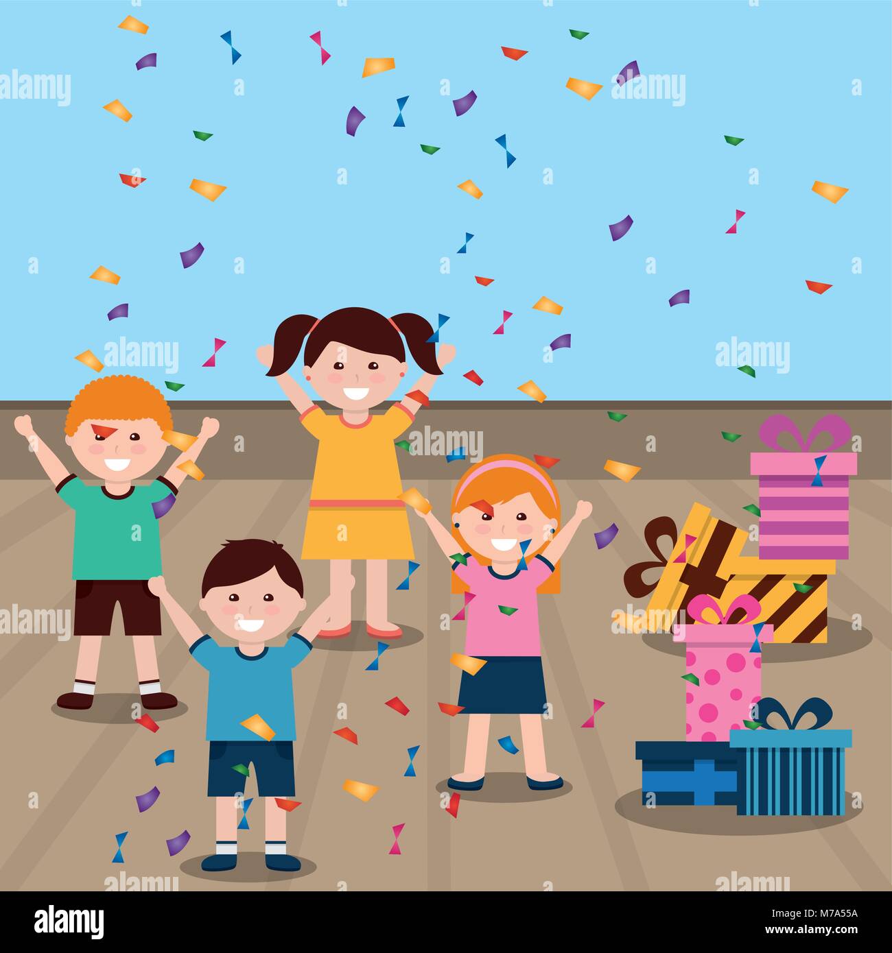 happy kids cartoon Stock Vector Image & Art - Alamy