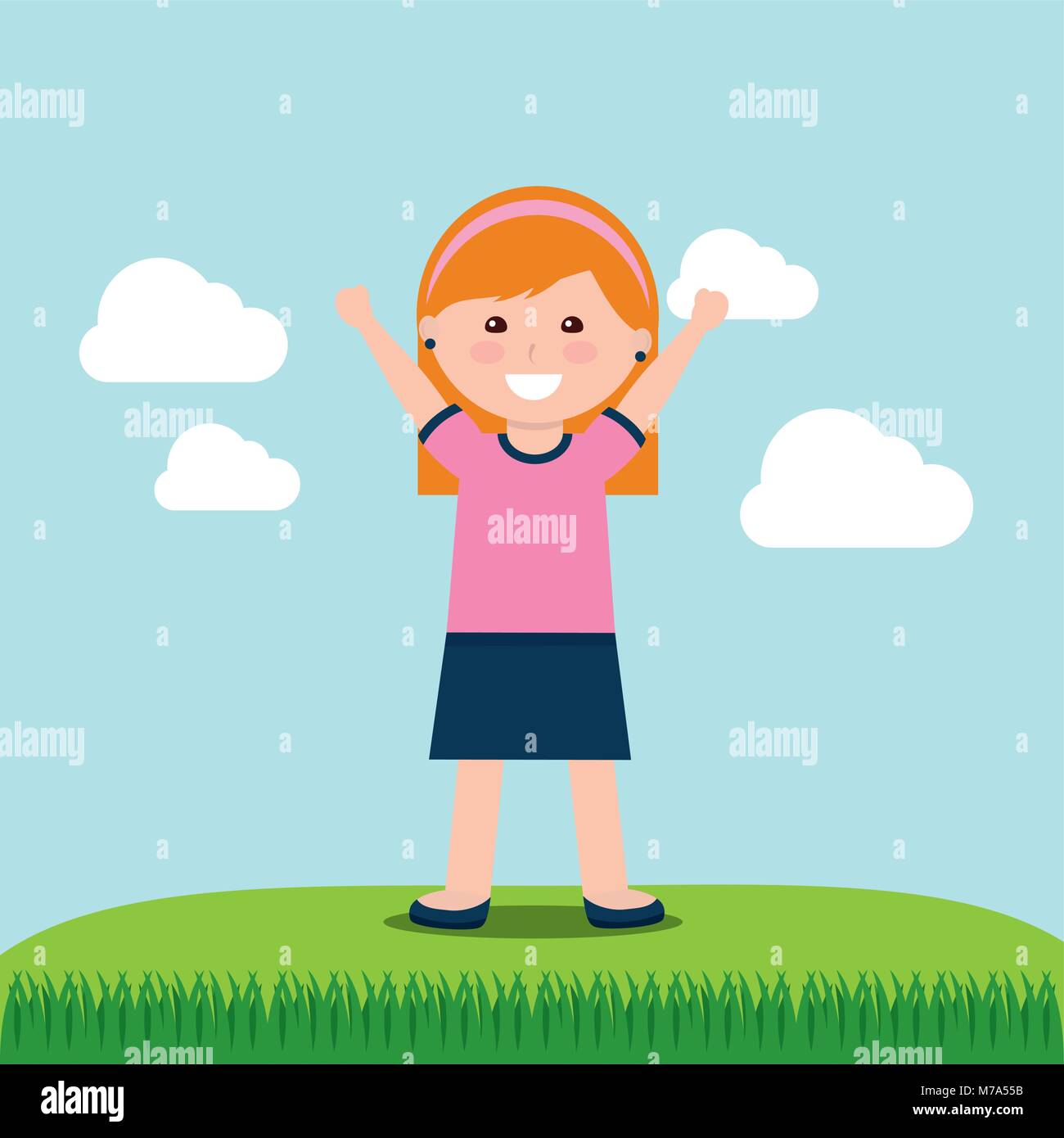 happy kids cartoon Stock Vector Image & Art - Alamy