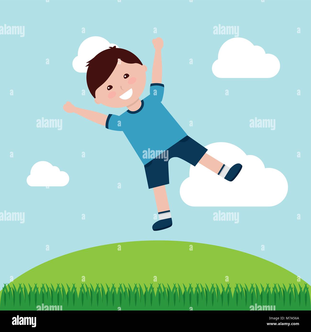 happy kids cartoon Stock Vector Image & Art - Alamy