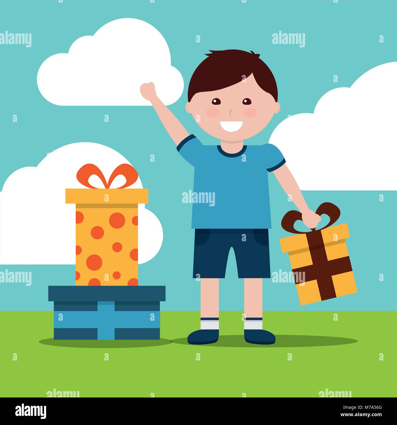 happy kids cartoon Stock Vector Image & Art - Alamy