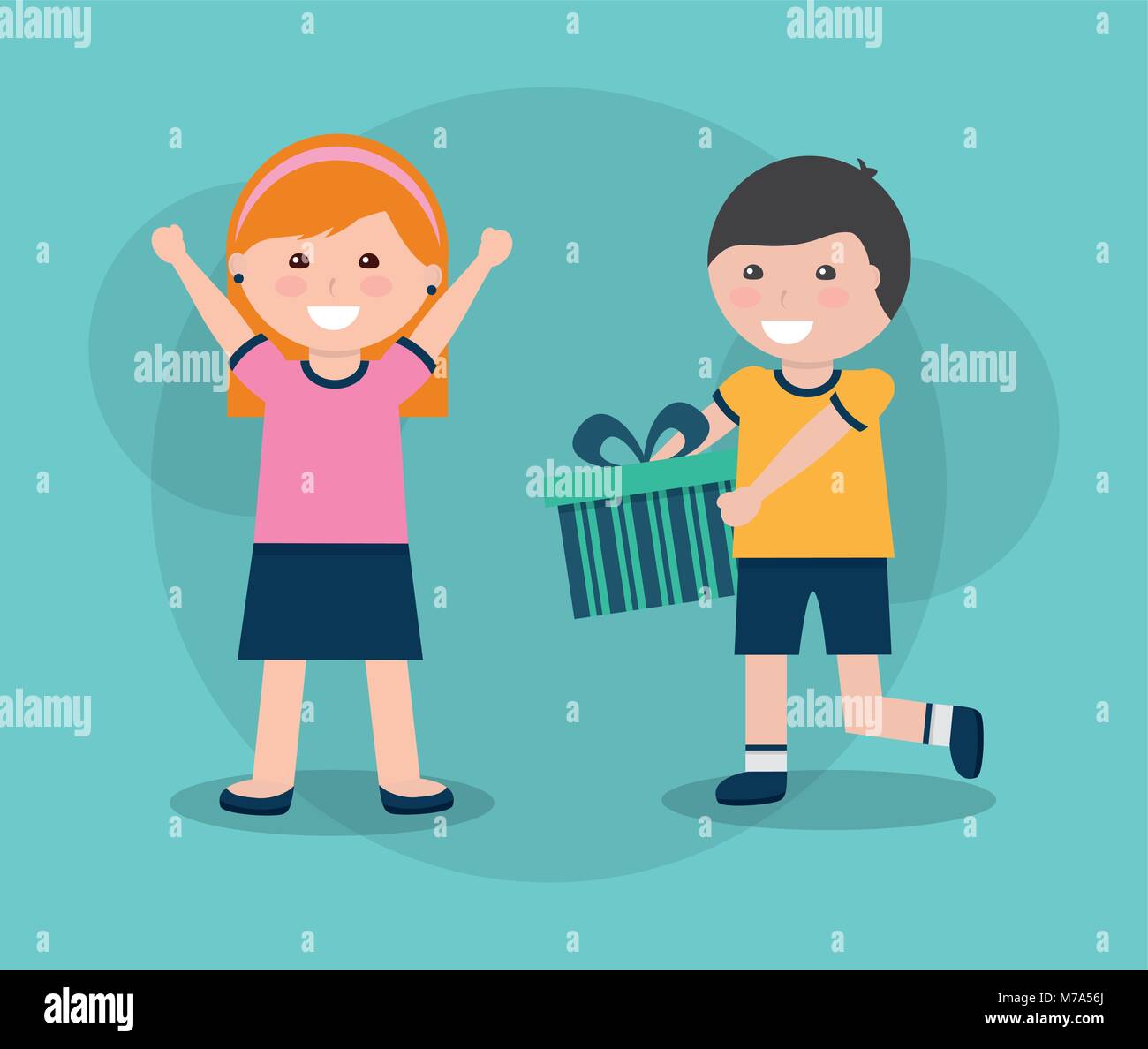 happy kids cartoon Stock Vector Image & Art - Alamy