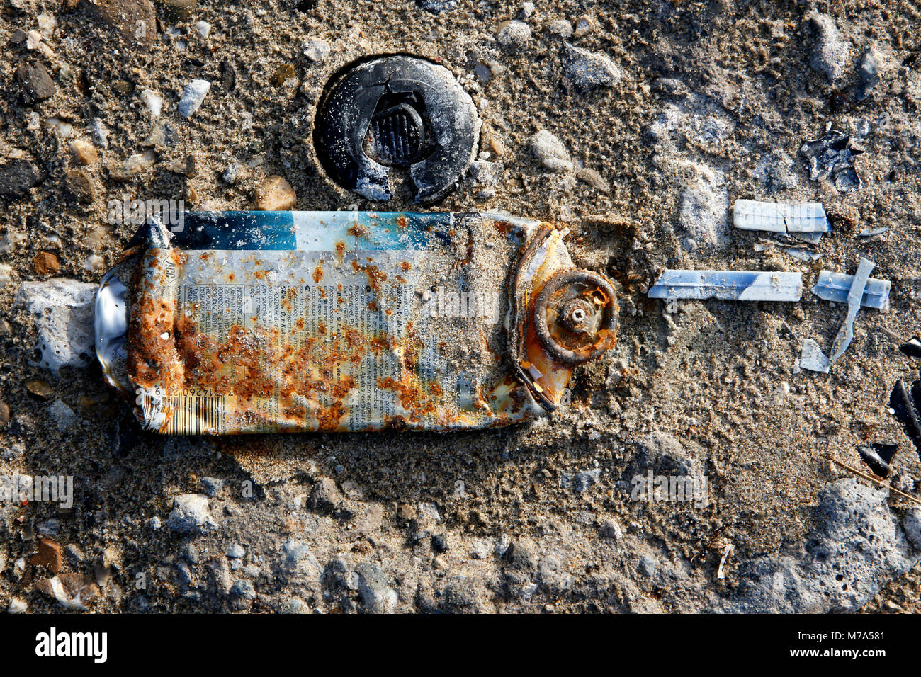 Coastline pollution at Napoleon Beach , Port-Saint-Louis du Rhone ...