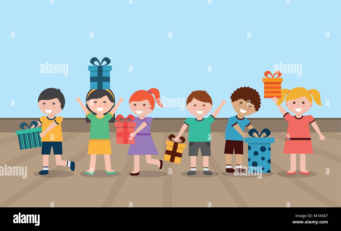 happy kids cartoon Stock Vector Image & Art - Alamy