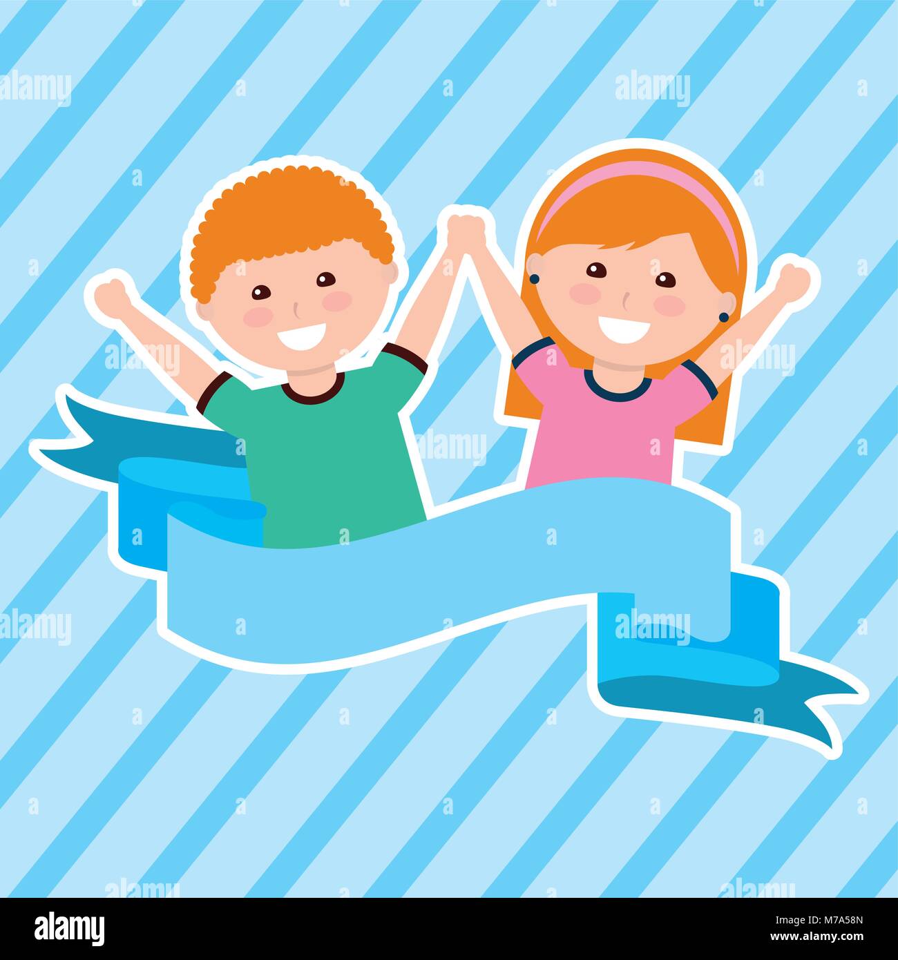 happy kids cartoon Stock Vector Image & Art - Alamy