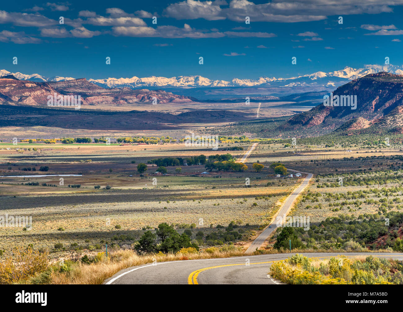 Paradox Creek Valley, San Juan Mountains in far distance, 75 miles or ...