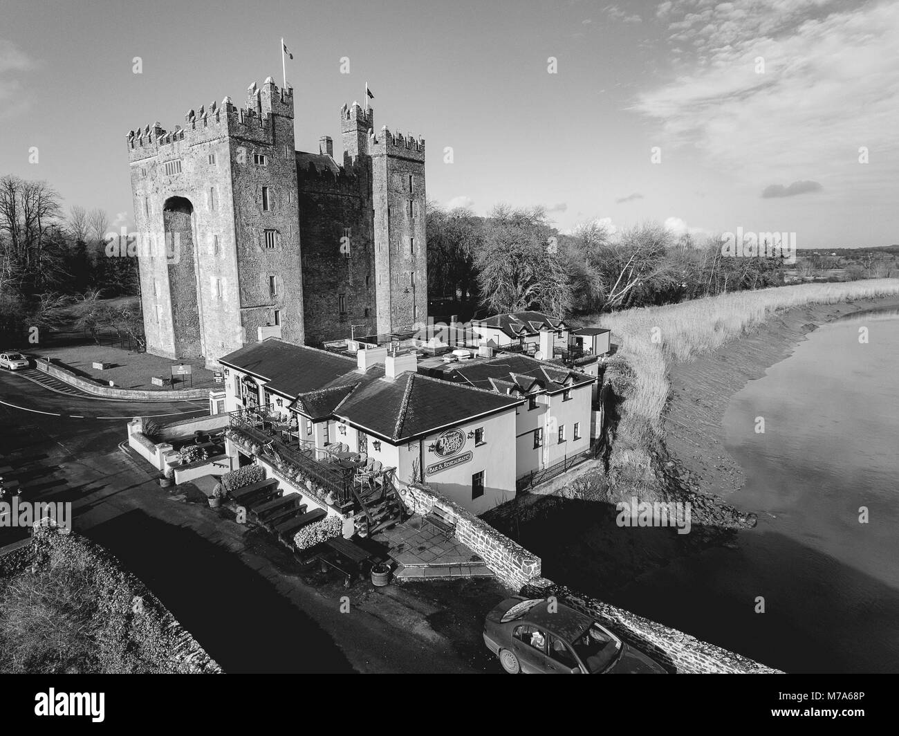 Aerial view of Ireland's most famous Castle and Irish Pub in County ...