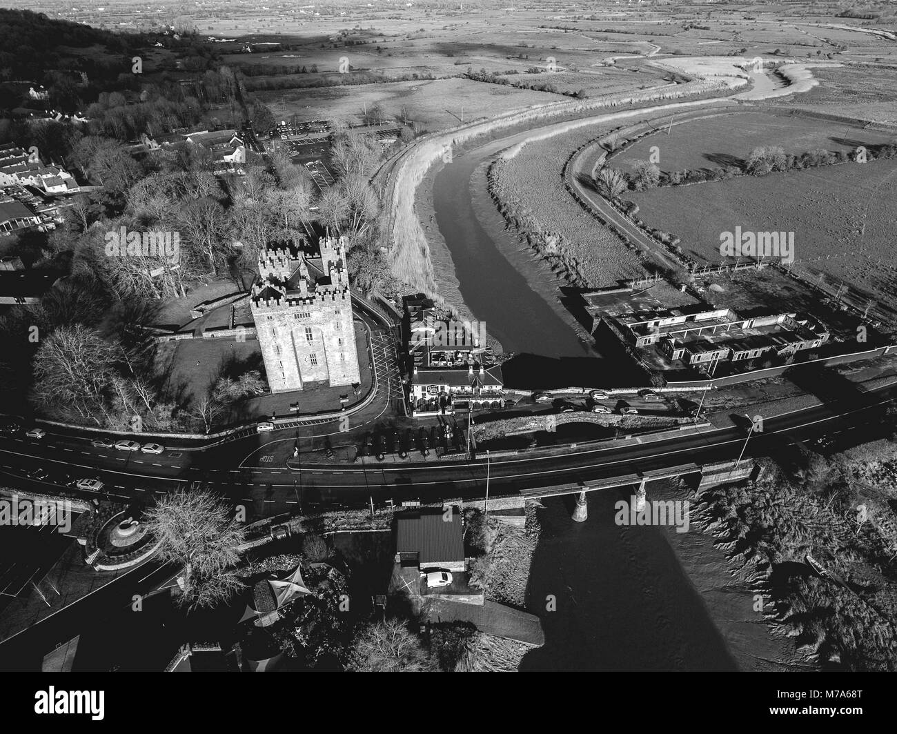 Aerial view of Ireland's most famous Castle and Irish Pub in County ...