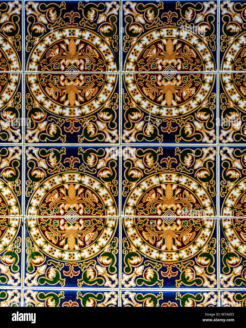 Traditional ornamental Spanish decorative tiles, original ceramic tiles ...