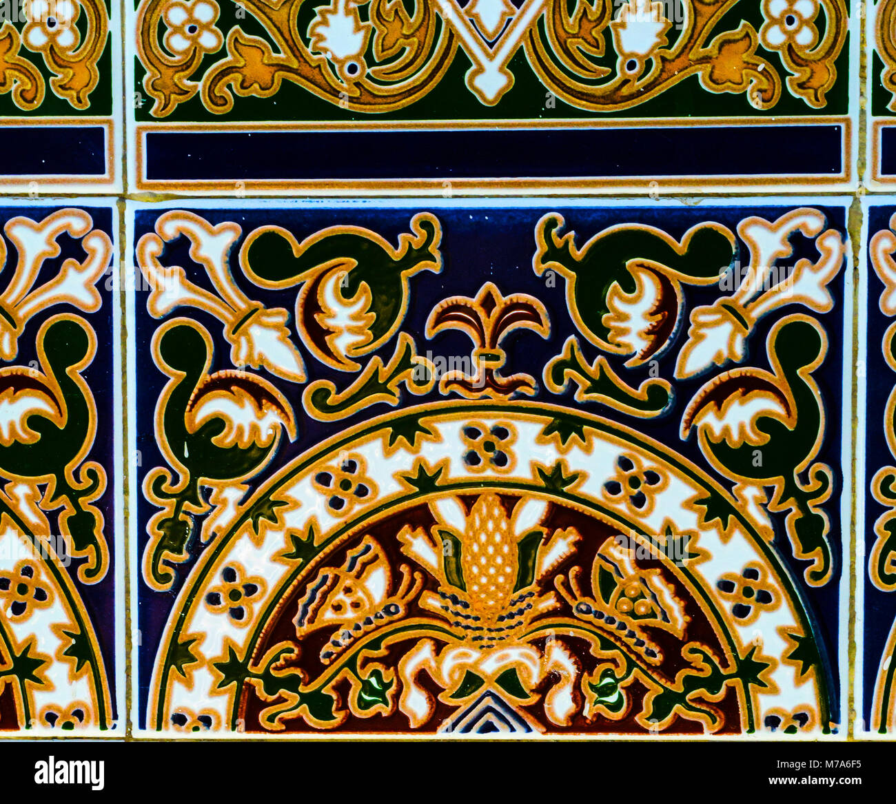 Traditional ornamental Spanish decorative tiles, original ceramic tiles ...