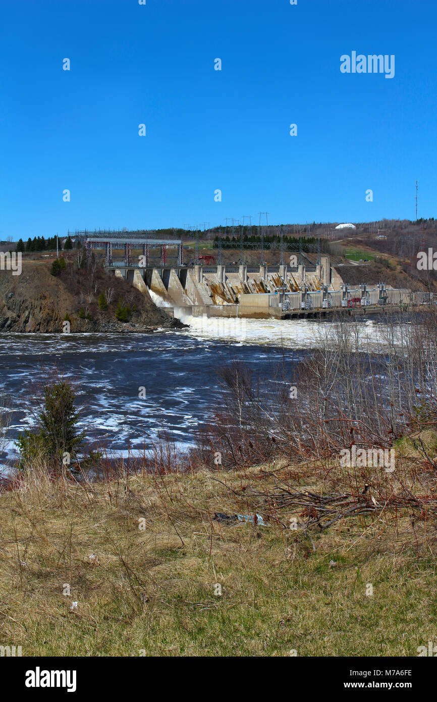 Mactaquac dam in springtime near Fredericton, New Brunswick, Canada ...