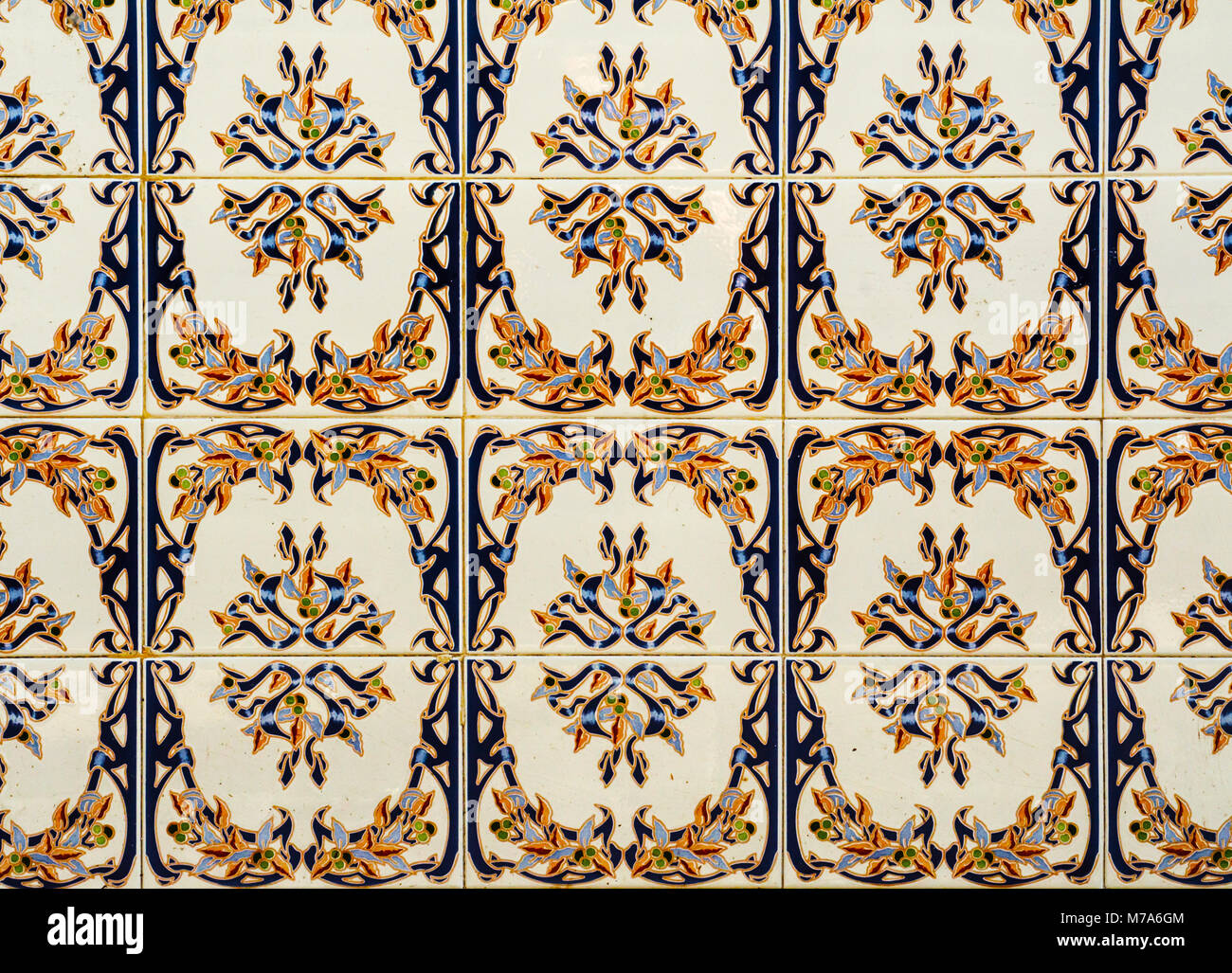 Traditional ornamental Spanish decorative tiles, original ceramic tiles ...