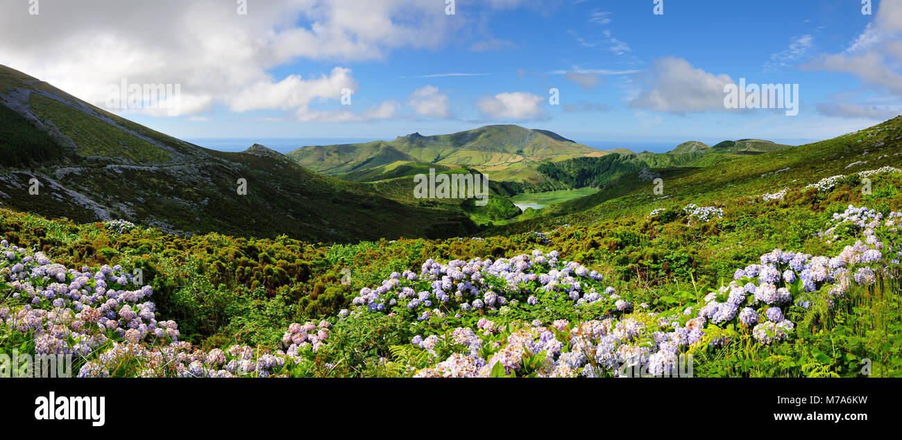 Caldeira Funda and Pico Negro, Flores. Azores islands, Portugal Stock ...