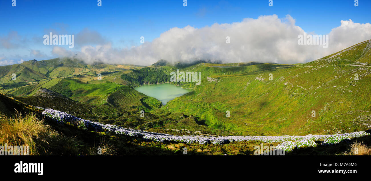 Caldeira Funda and Pico Negro, Flores. Azores islands, Portugal Stock ...