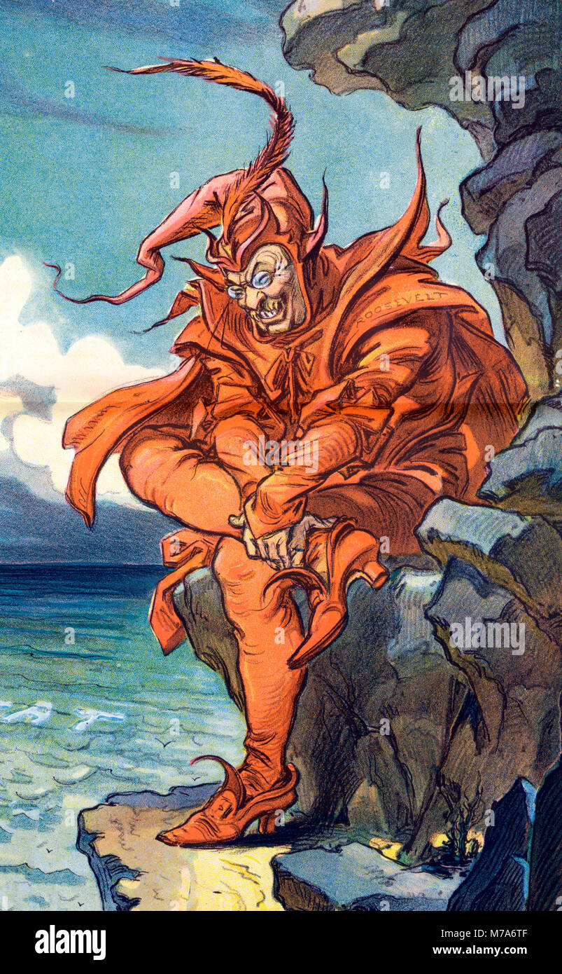 An early 20th century illustration of Theodore Roosevelt as The Devil ...