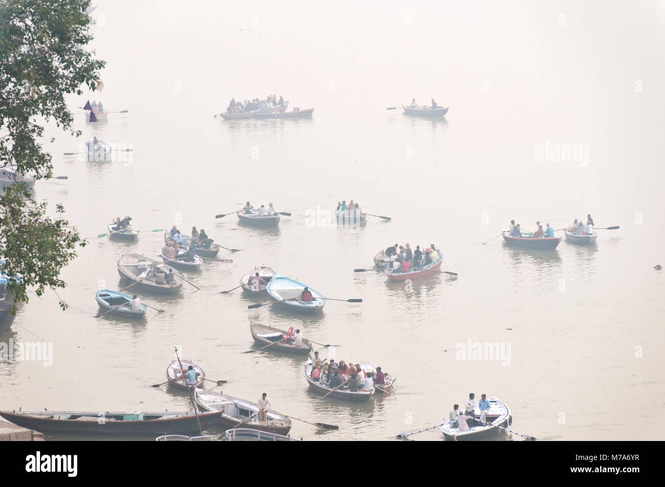 Pilgrims on the Ganges river, Varanasi, India Stock Photo - Alamy