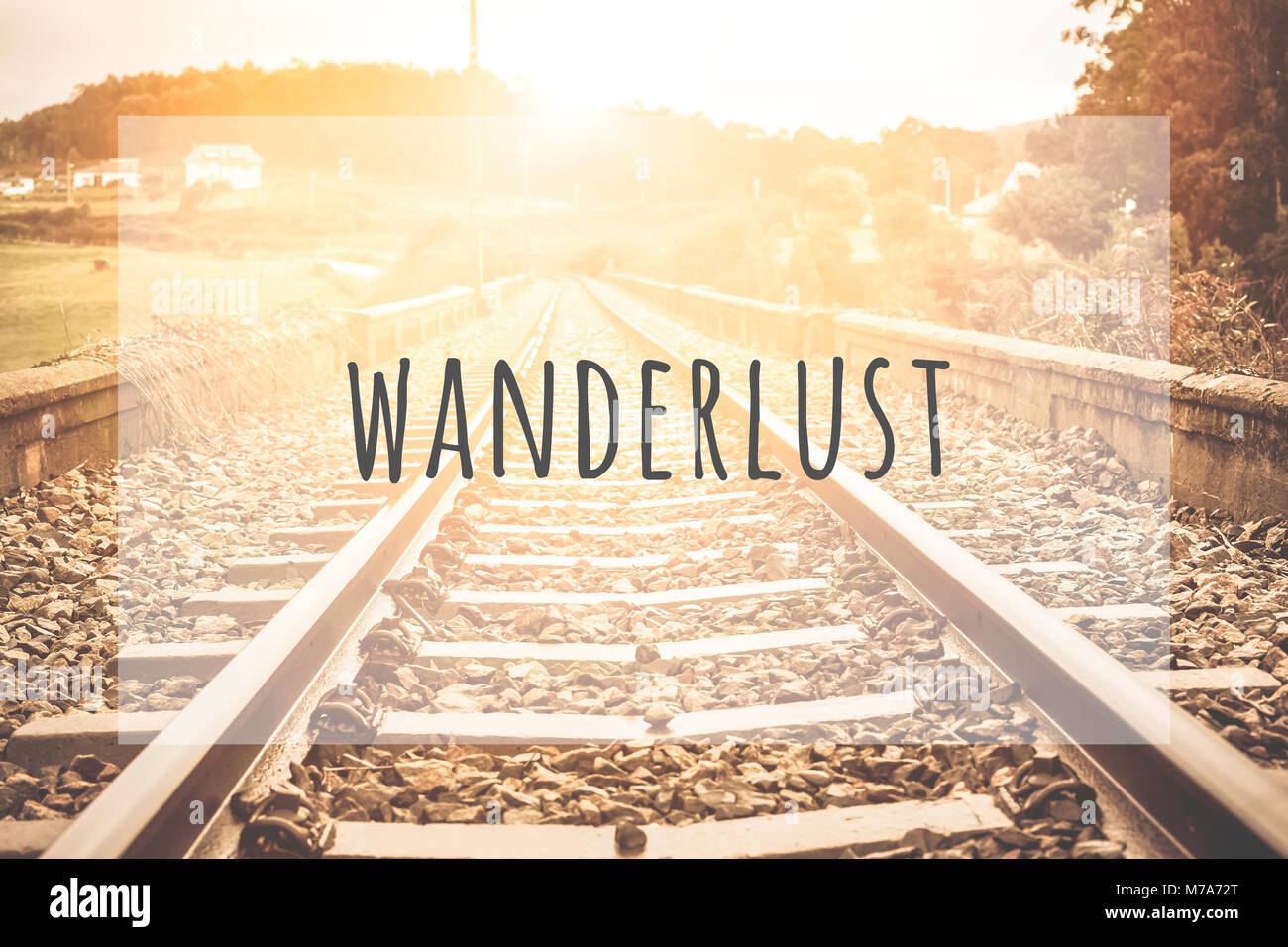 Inspirational typographic quote wanderlust. Travel vacations tourism ...