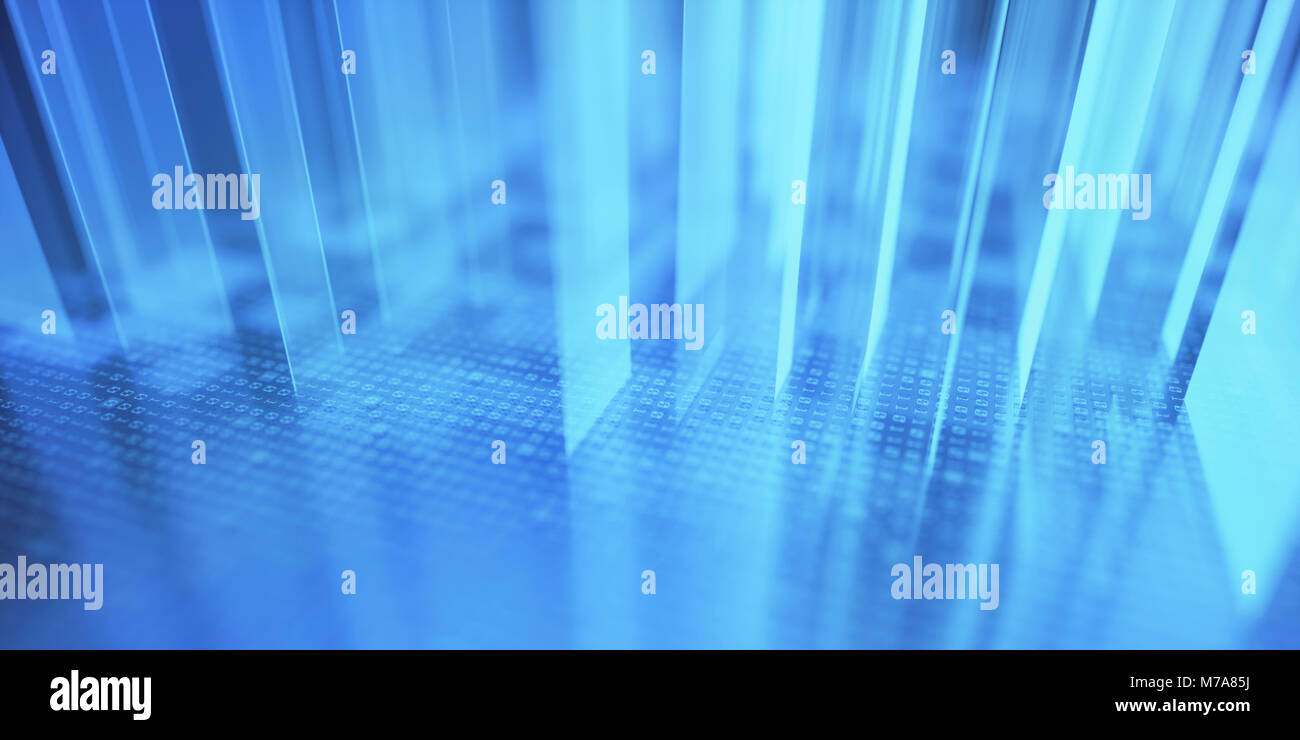 QR code (quick response code) with blue lights, illustration Stock ...