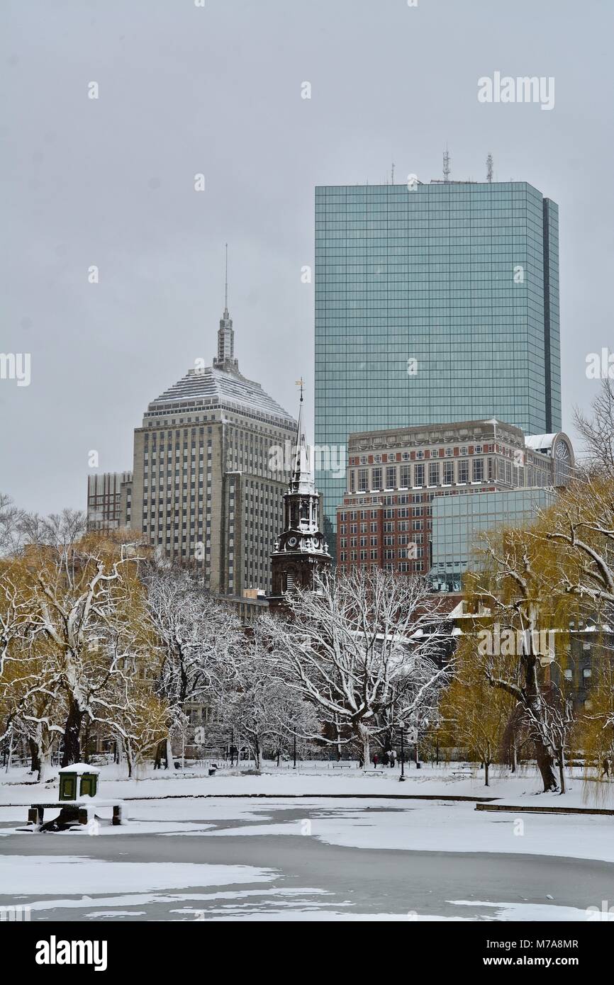 The Back Bay High Spine skyline seen from the Boston Public Garden ...