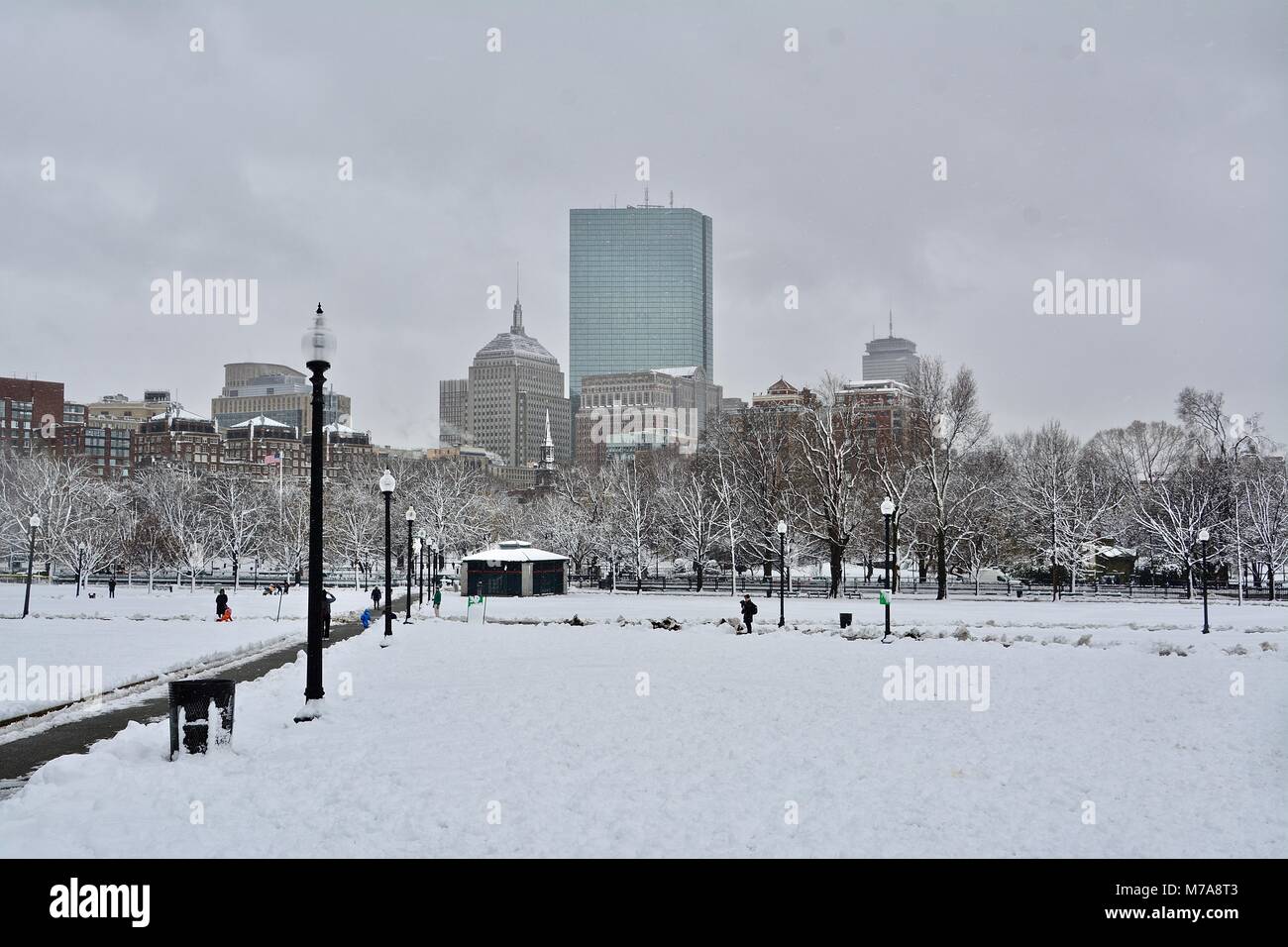 The Back Bay High Spine skyline seen from the Boston Public Garden ...