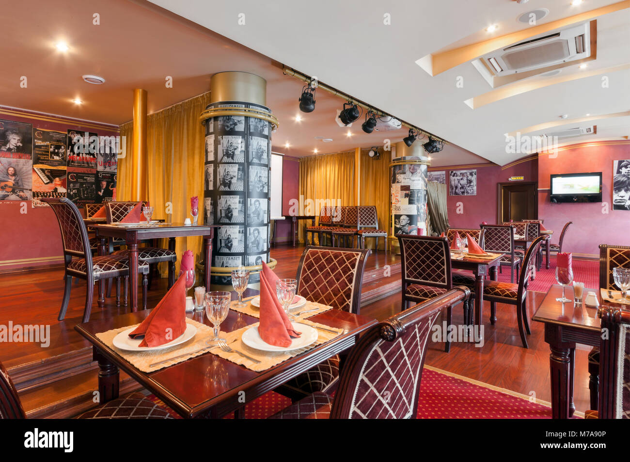 MOSCOW - JULY 2014: The interior of the restaurant "ANTISOVIETSKIY ...