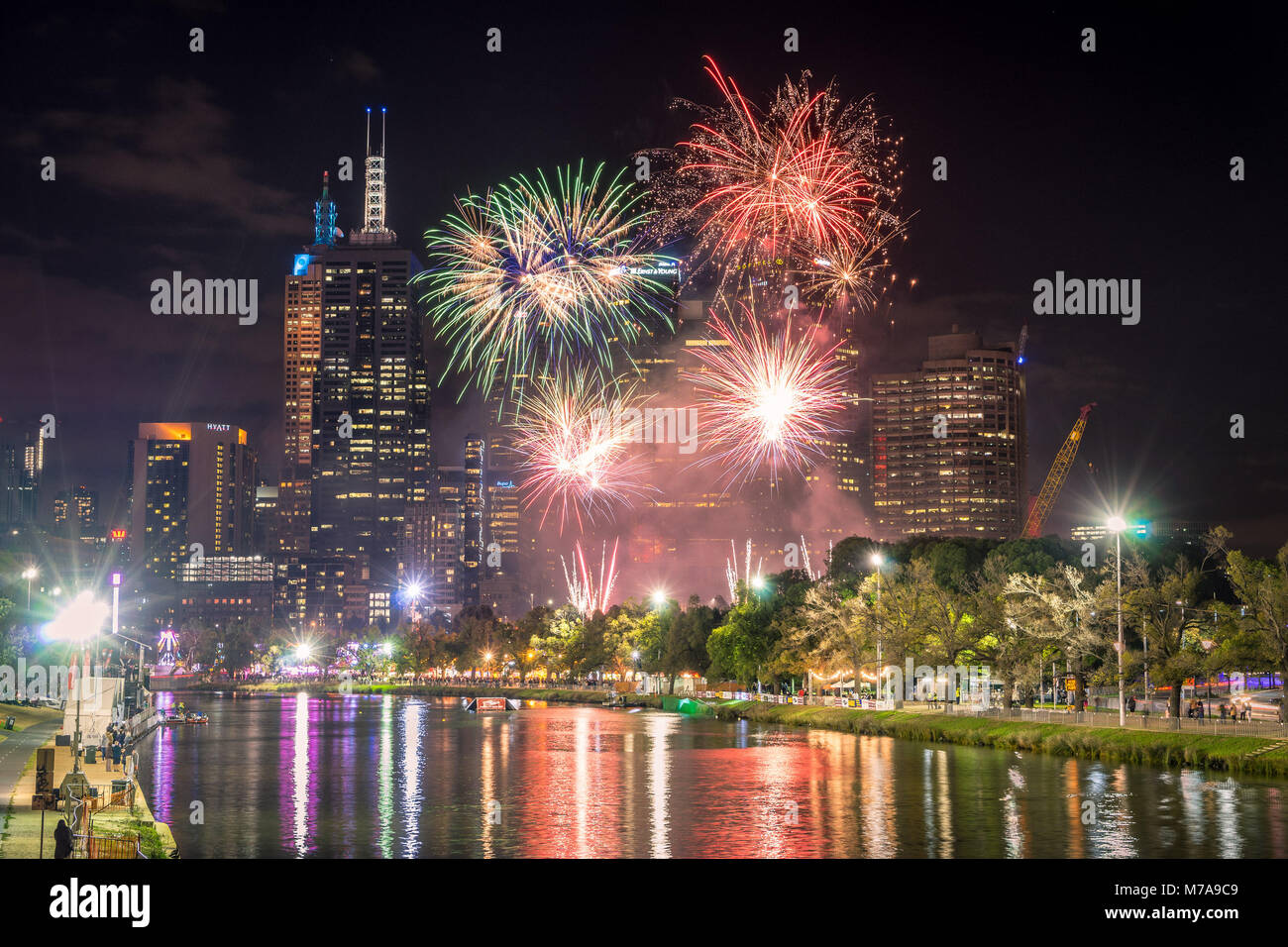Fireworks melbourne australia hi-res stock photography and images - Alamy