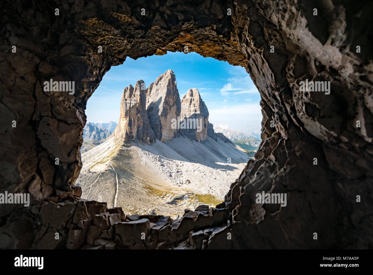 View from war tunnel, via ferrata to the Paternkofel, north walls of ...