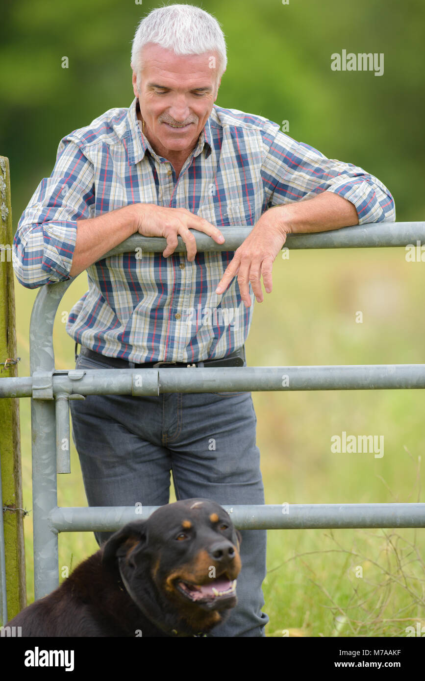 man and dog Stock Photo - Alamy