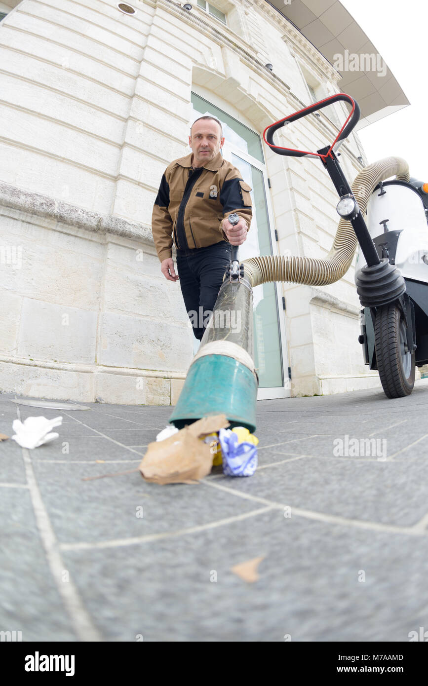 city workers cleaning city streets Stock Photo - Alamy
