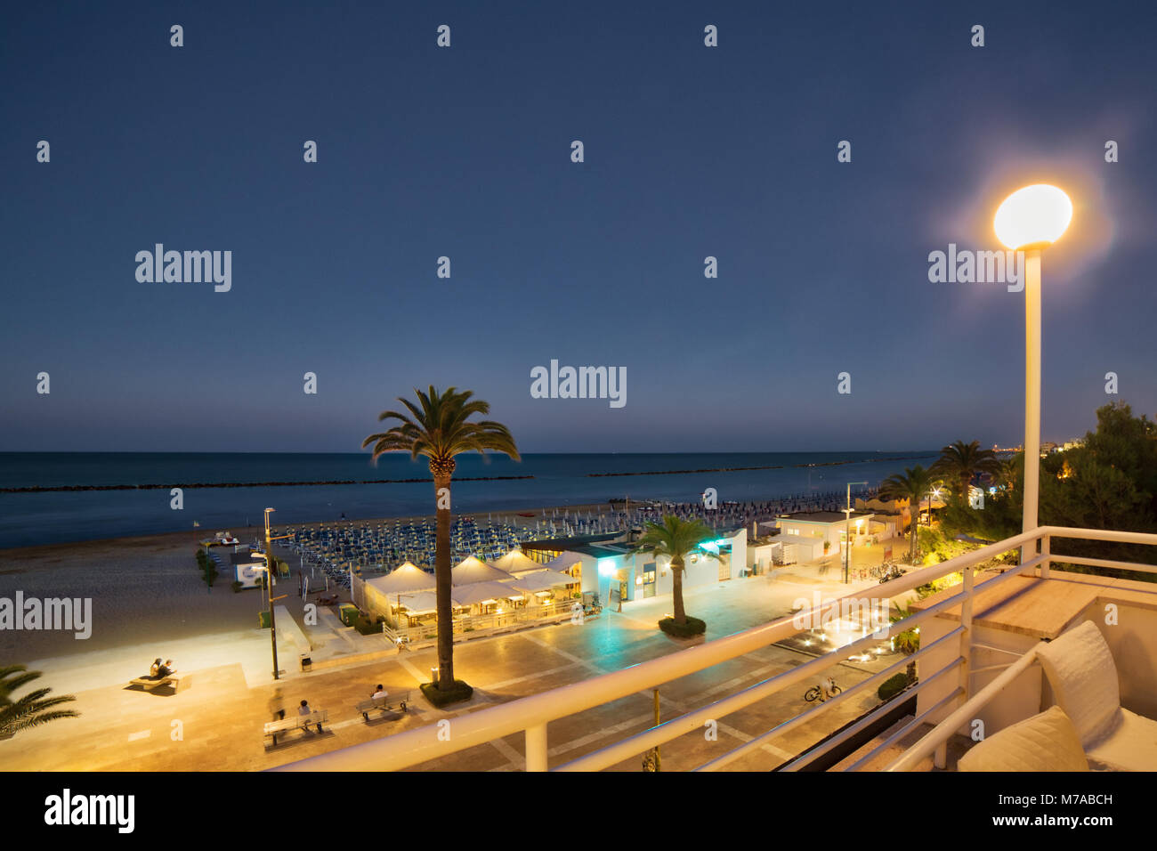 night view of Italian seashore in summer Stock Photo - Alamy