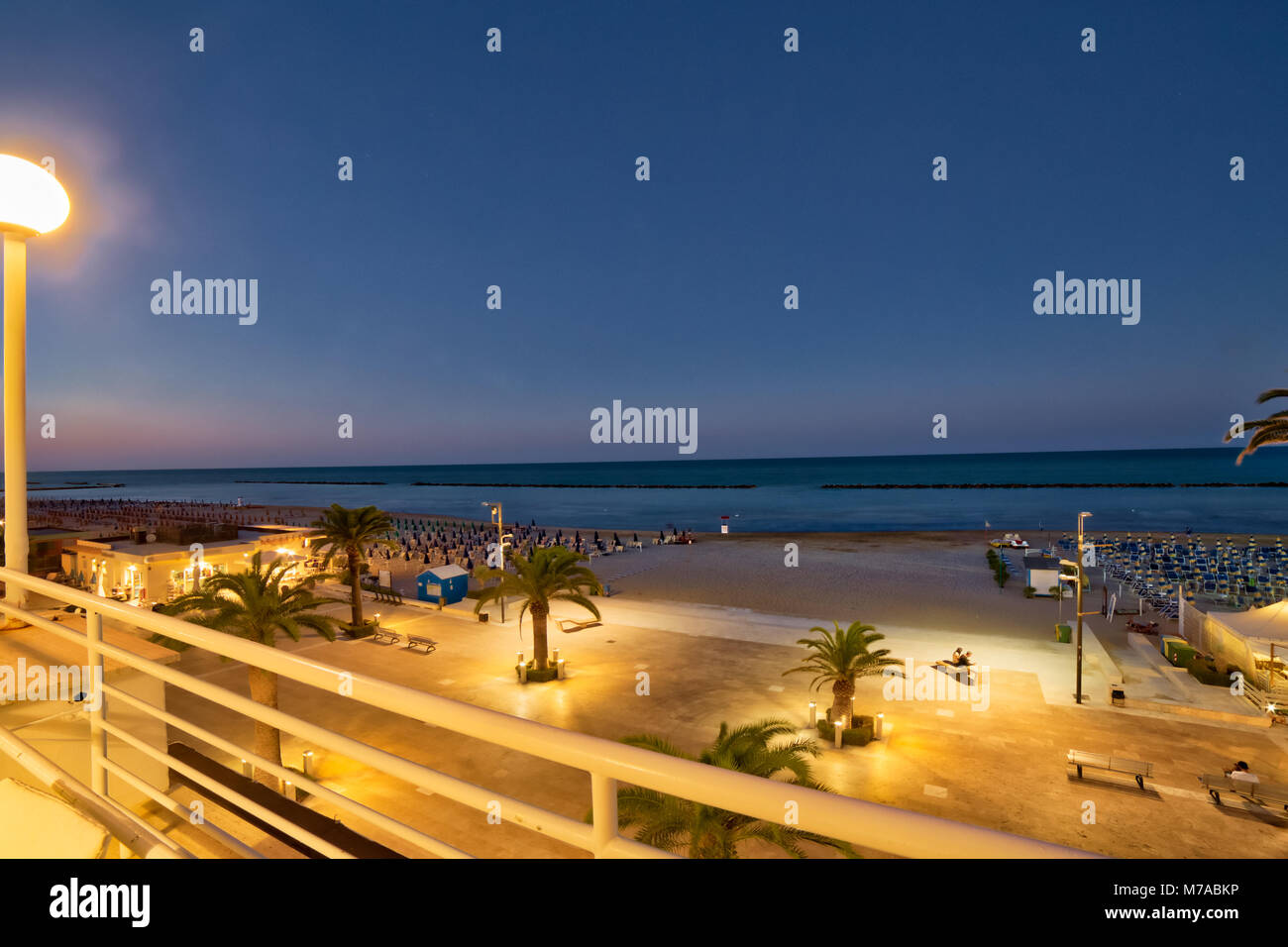night view of Italian seashore in summer Stock Photo - Alamy