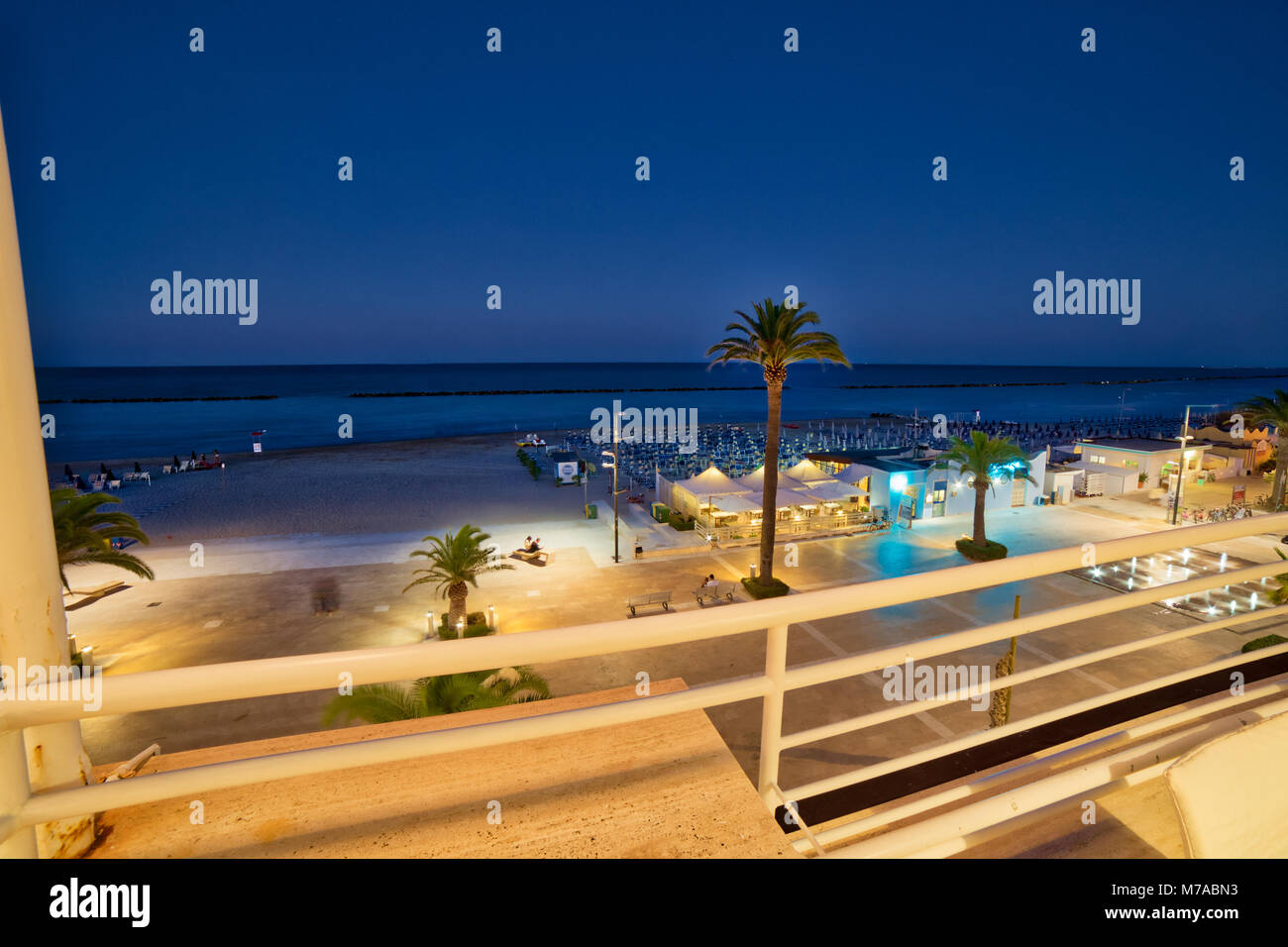 night view of Italian seashore in summer Stock Photo - Alamy