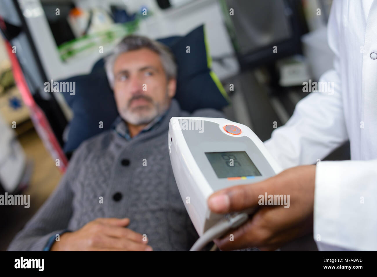 Digital reading of man's heart rate Stock Photo - Alamy