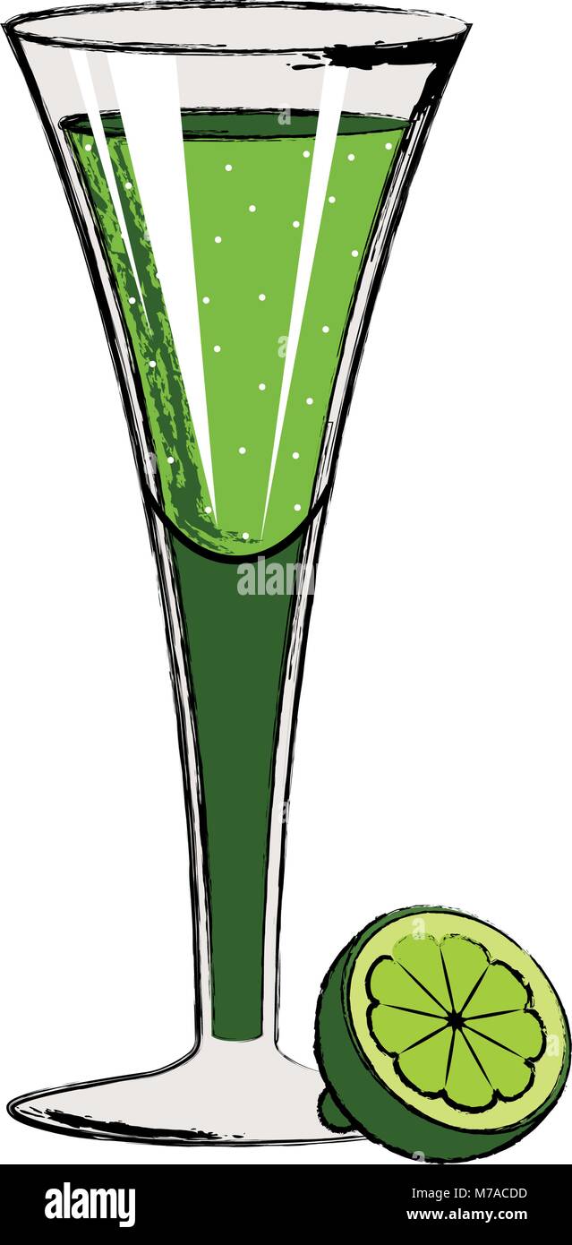 Glass mint lemon drink white background Stock Vector Images - Alamy