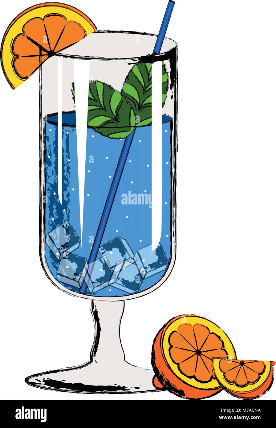 Blue cocktail white Stock Vector Images - Alamy