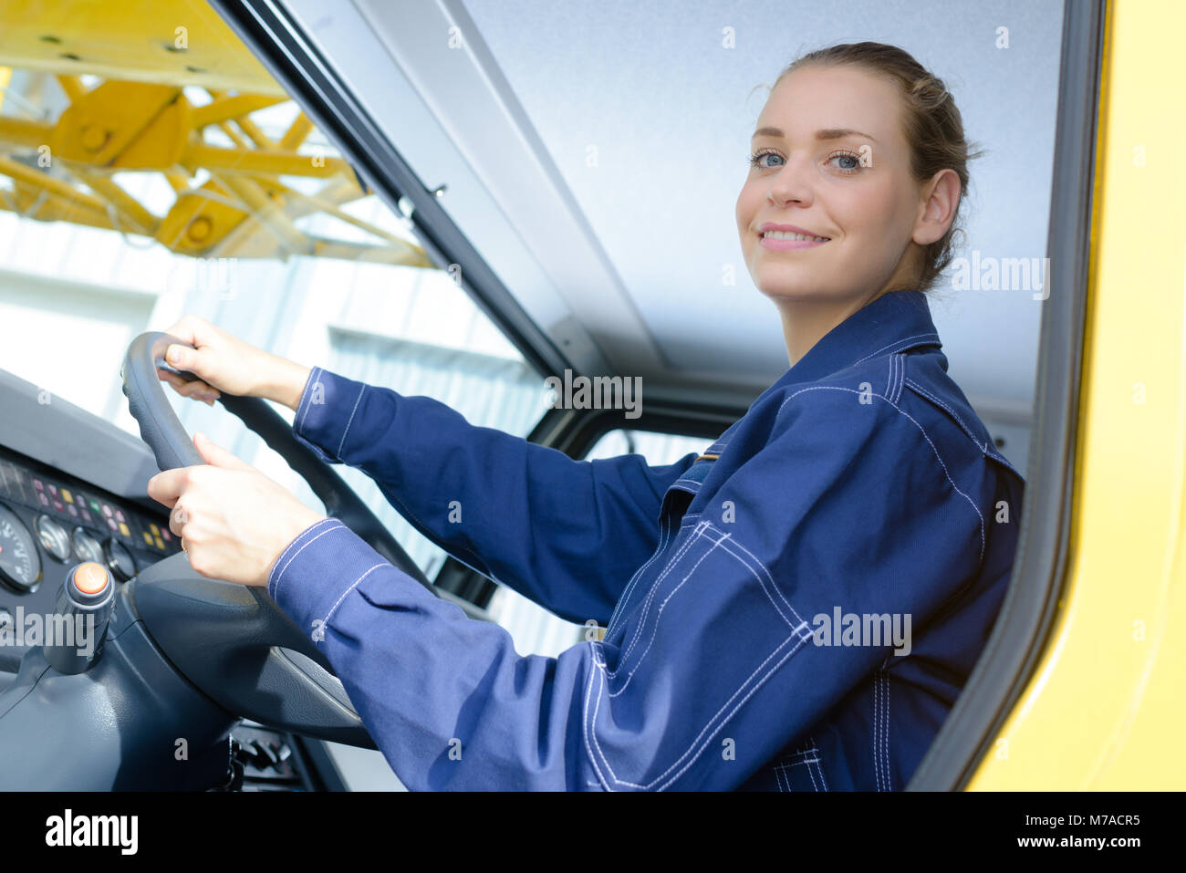 Female heavy goods driver Stock Photo - Alamy