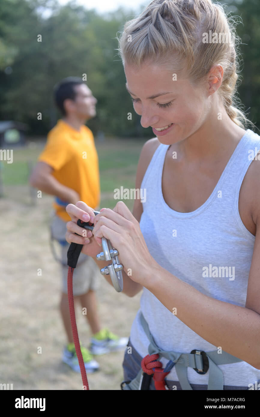 Attaching harness hi-res stock photography and images - Alamy