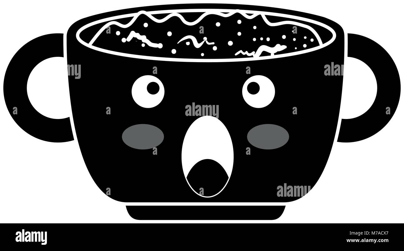 cup with terrified face kawaii character vector illustration design ...