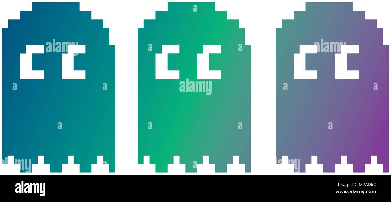 pixel character ghosts retro game arcade Stock Vector Image & Art - Alamy