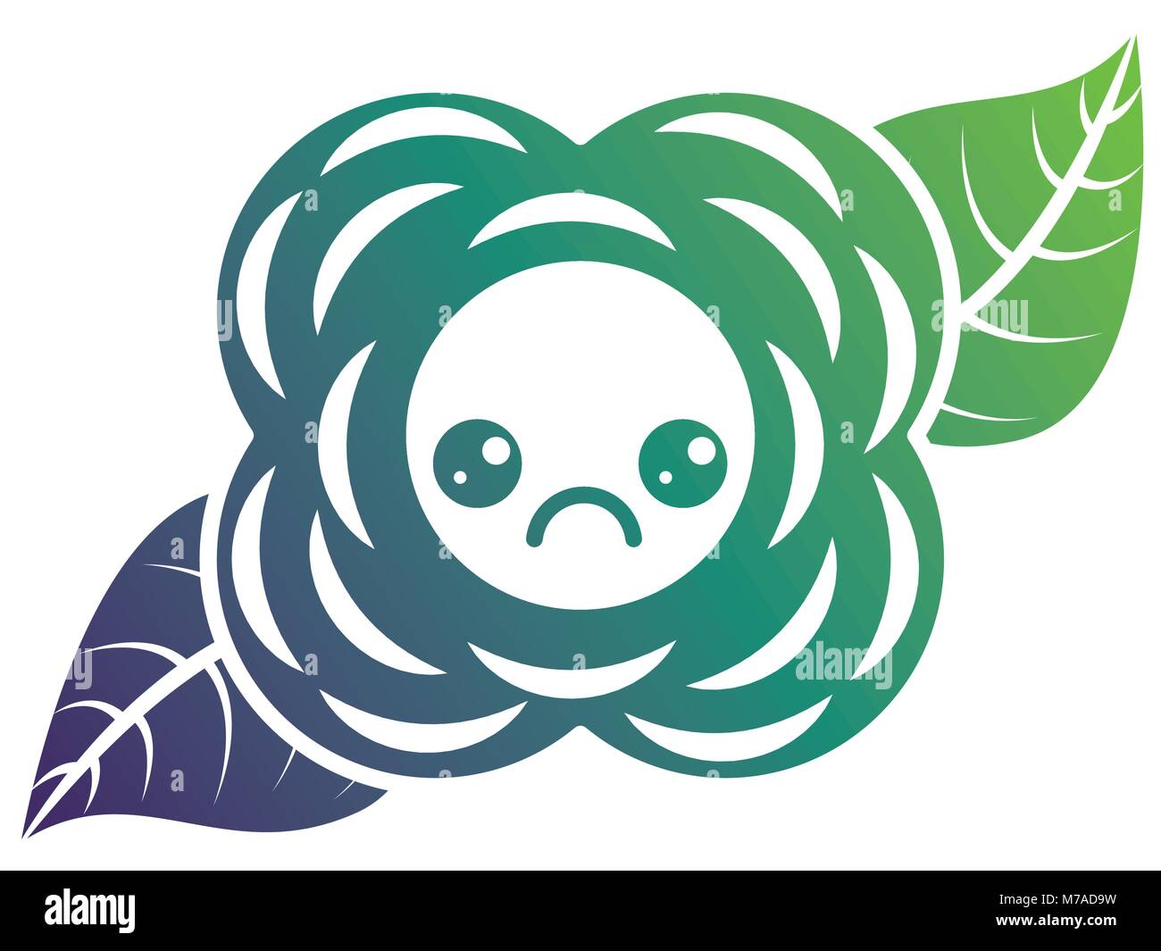 flower kawaii cartoon natural gradient color Stock Vector Image & Art ...
