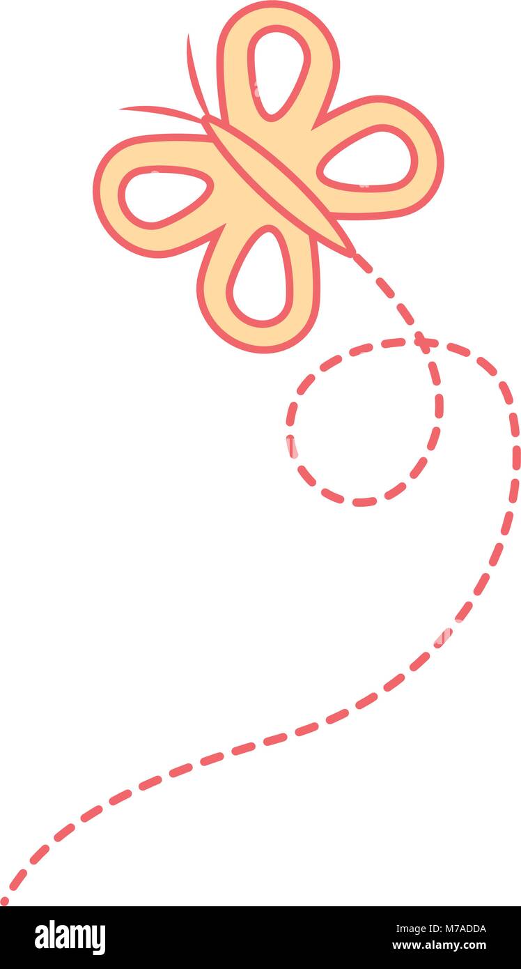 flying butterfly cute insect cartoon Stock Vector Image & Art - Alamy