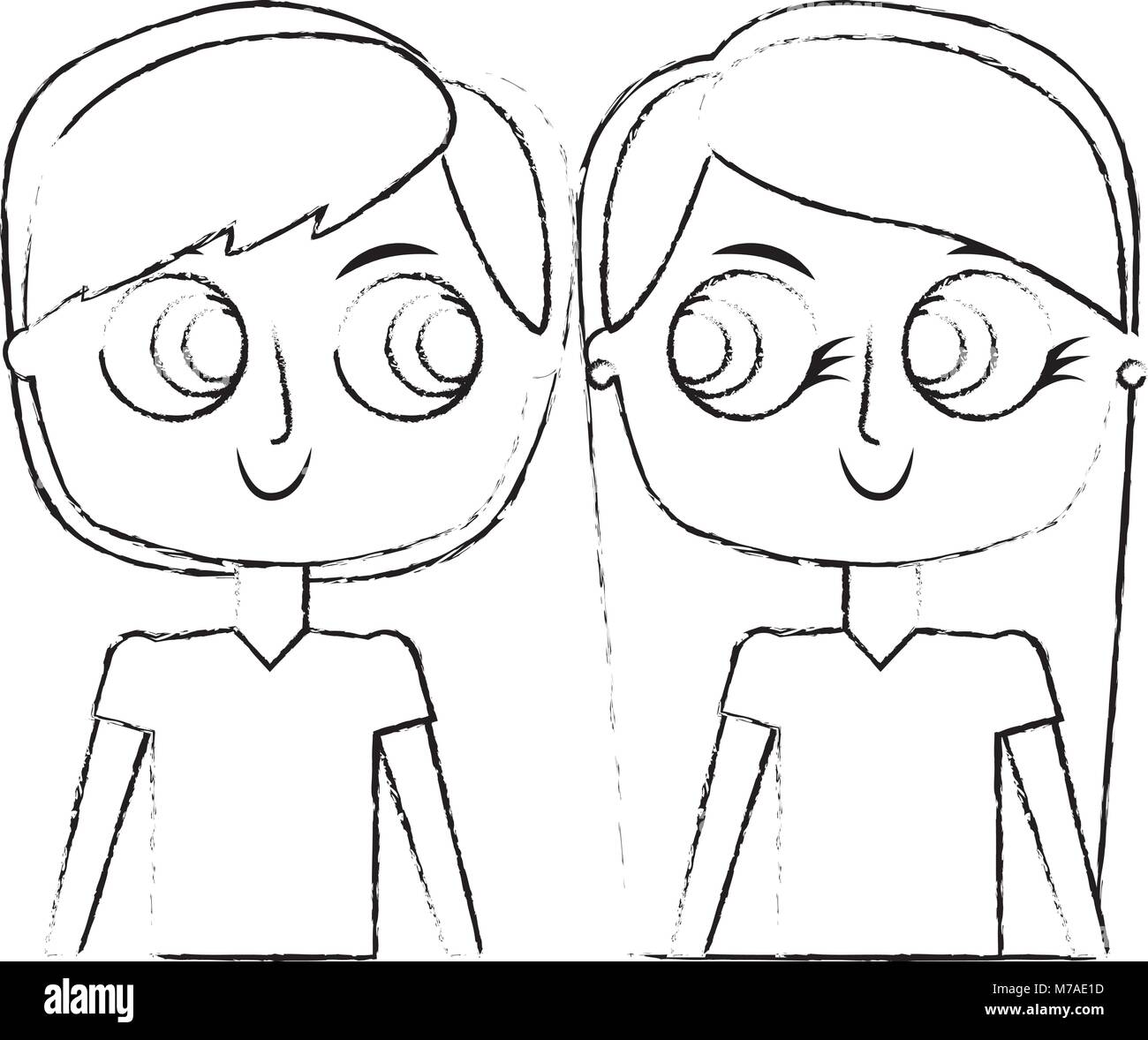 brother and sister happy children cartoon Stock Vector Image & Art - Alamy