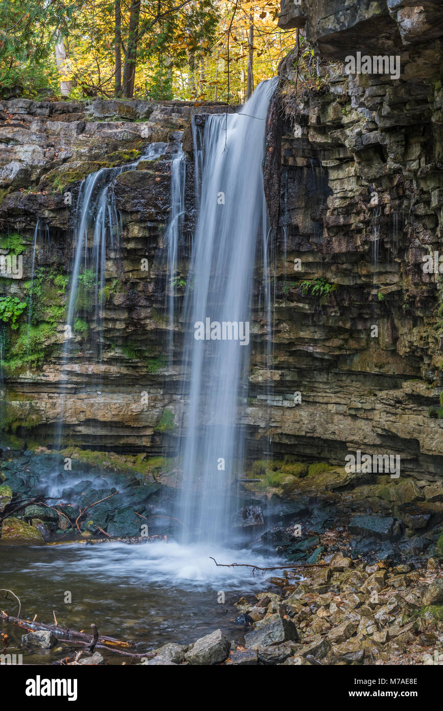 Waterfall in Hilton Falls park at autumn day Stock Photo - Alamy